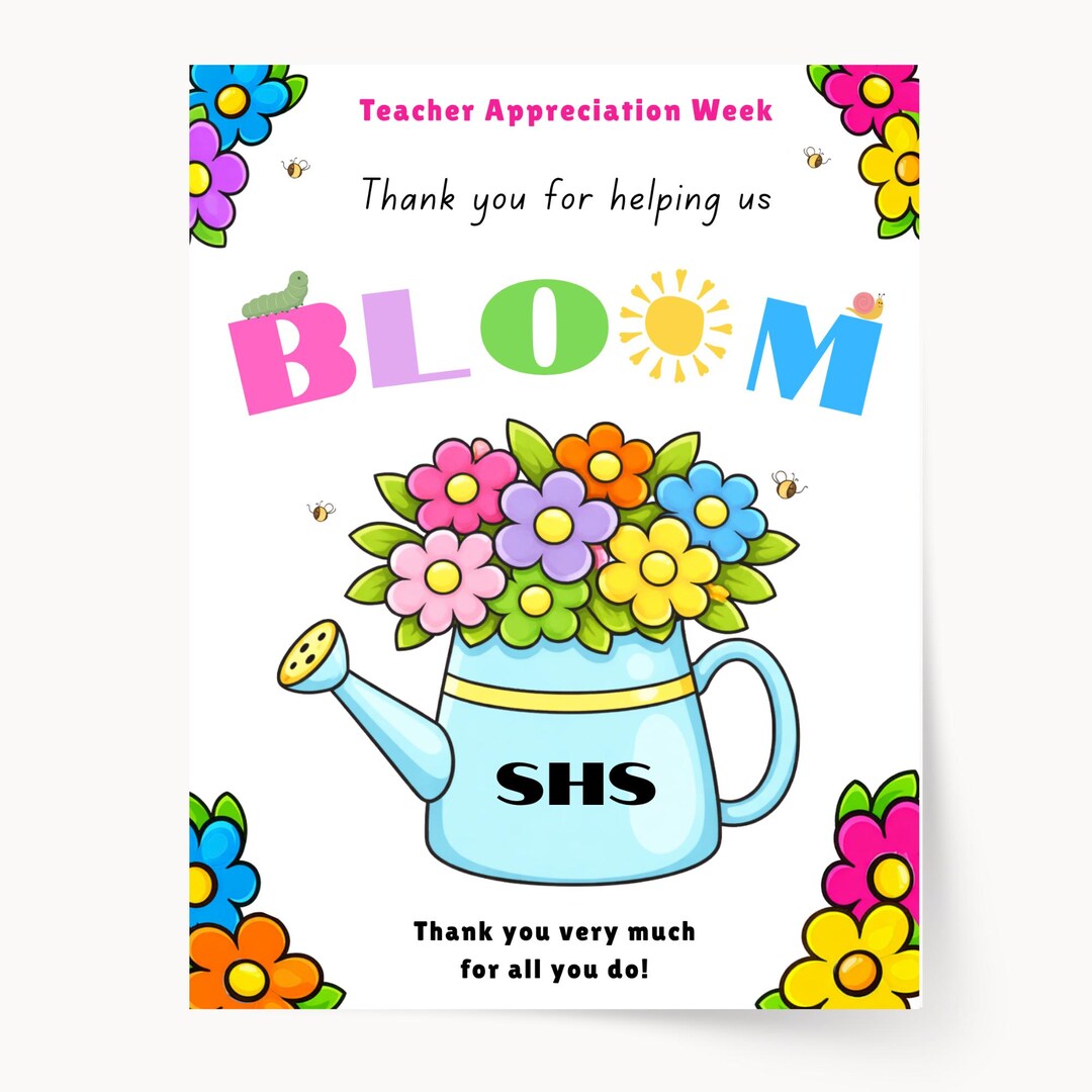 Floral Theme Teacher Appreciation Week Itinerary Flyer, Help Us Bloom ...