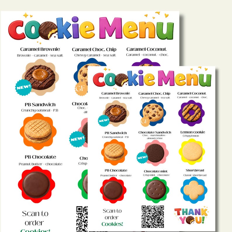 Editable Cookie Menu | Fundraiser Booth Sign (canva Template, Digital ...