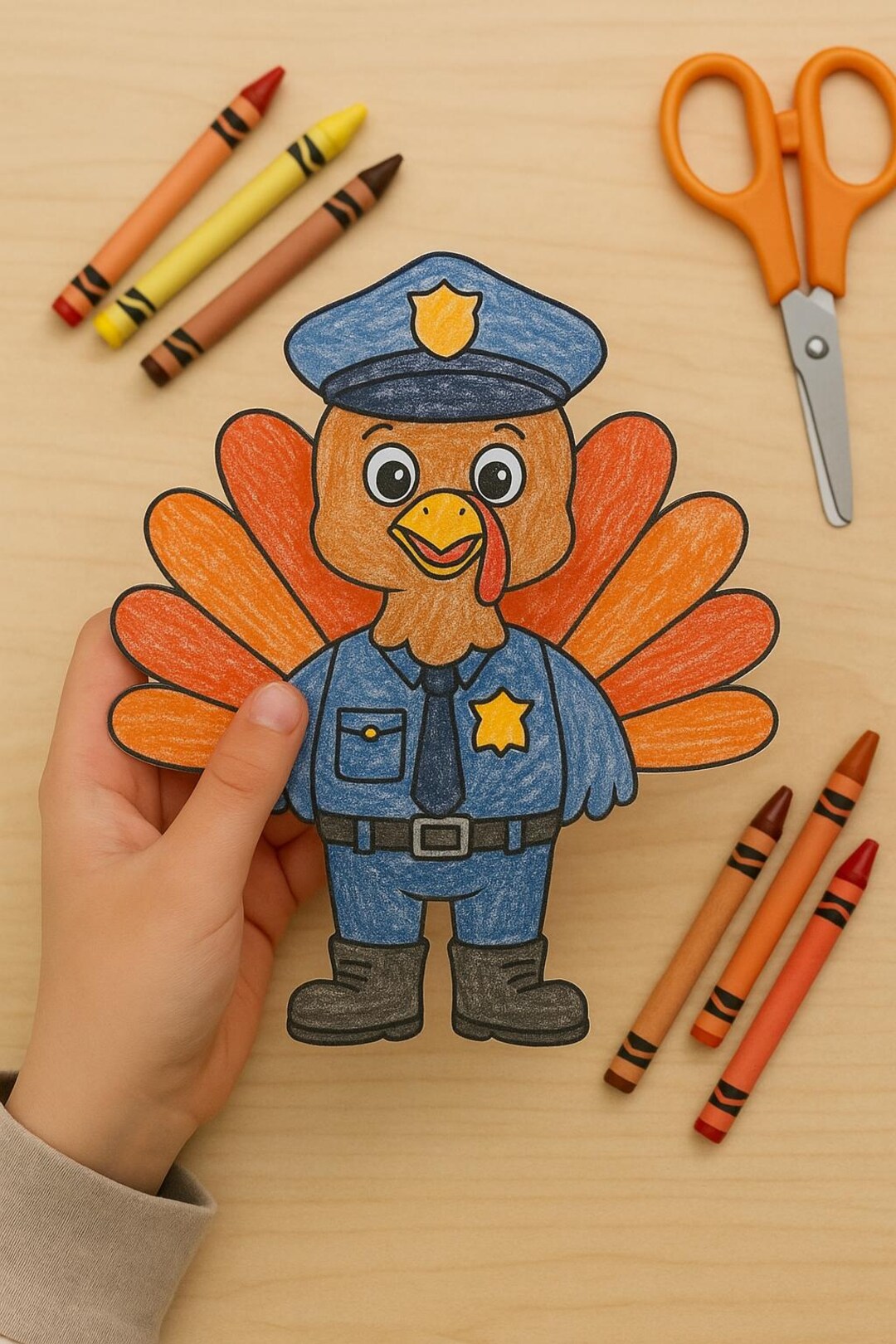 Police Officer Turkey Disguise Printable • Cop Turkey Costume ...