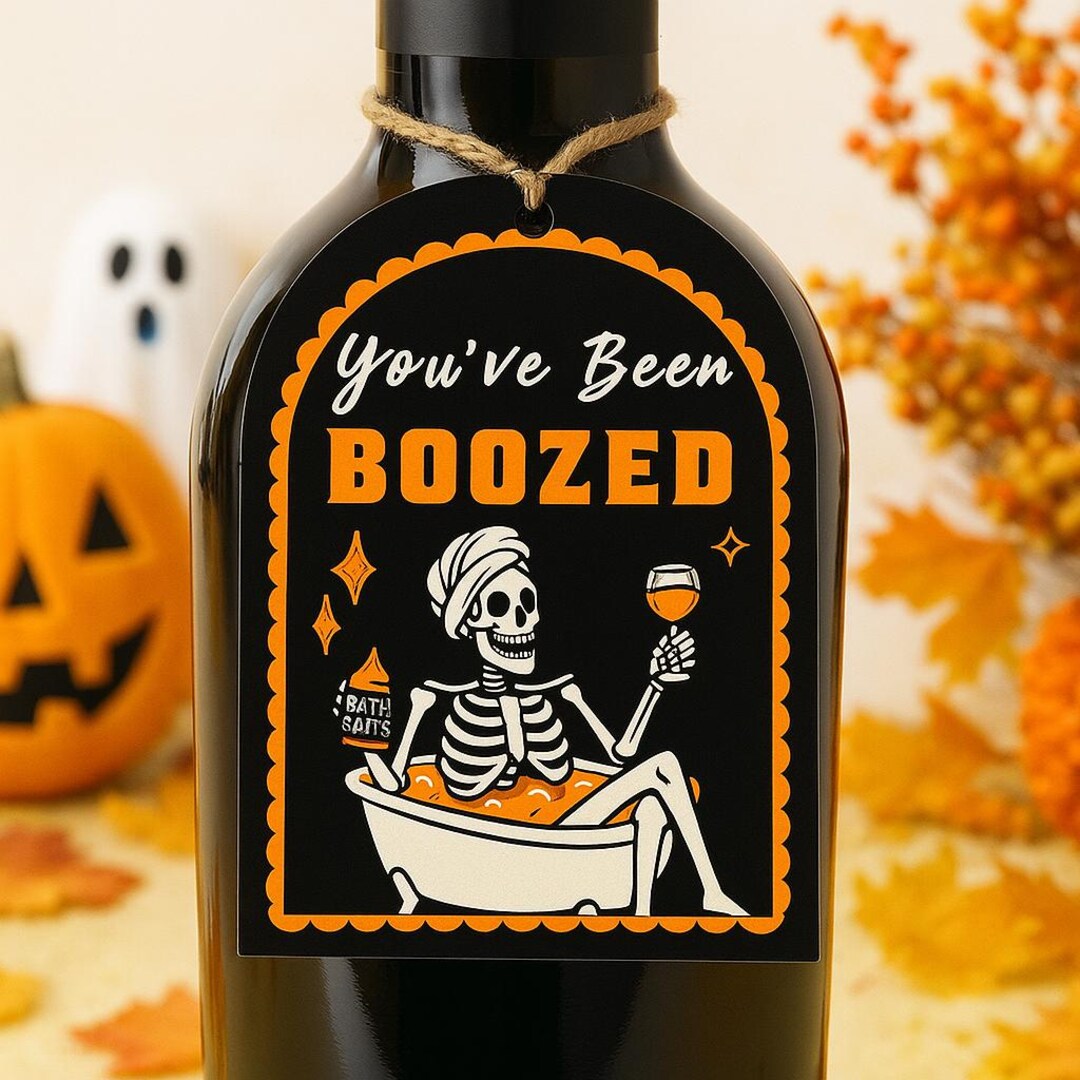 You've Been Boozed Halloween Gift Tag, Printable Booze Tags (PDF) - Etsy