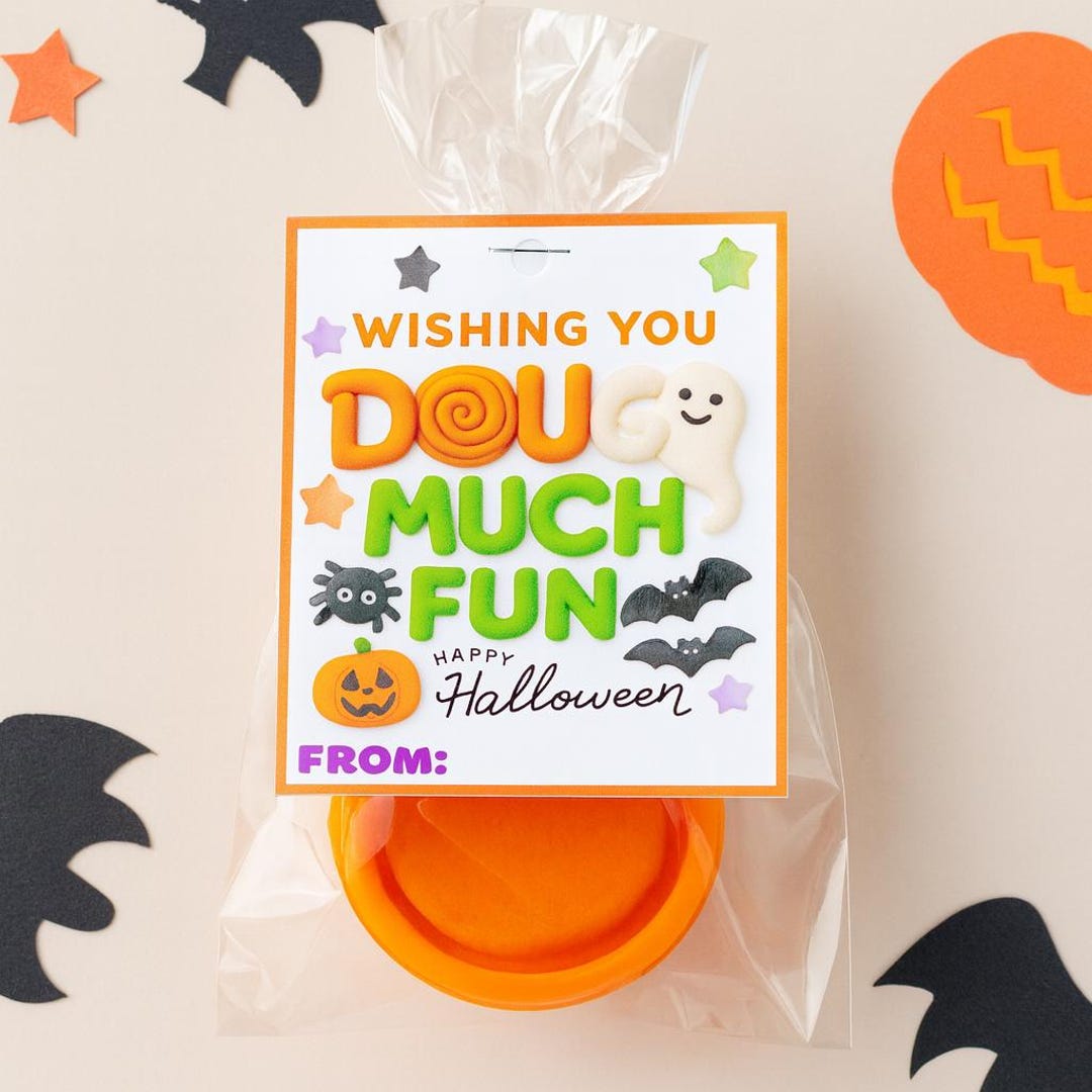 Halloween Play Dough Favor Tag Printable, Class Gift (digital Download ...