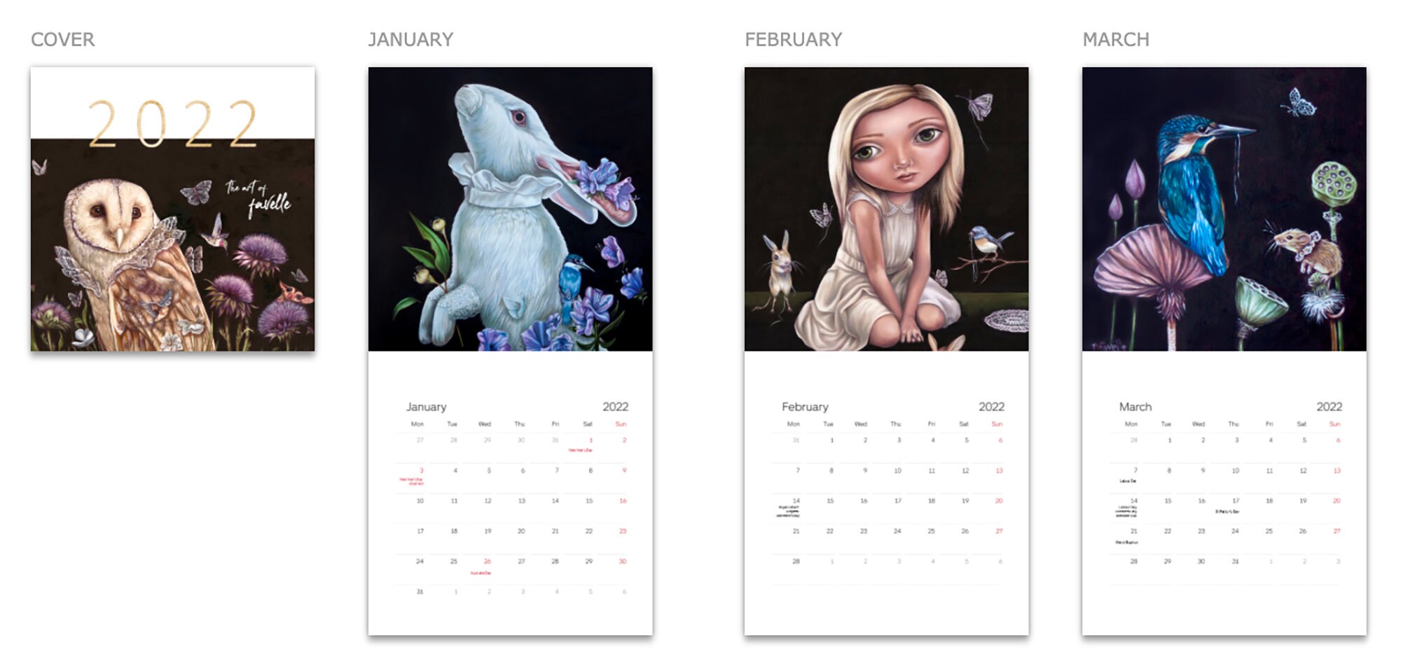 2022 Fantasy Art Calendar by Favelle - Etsy