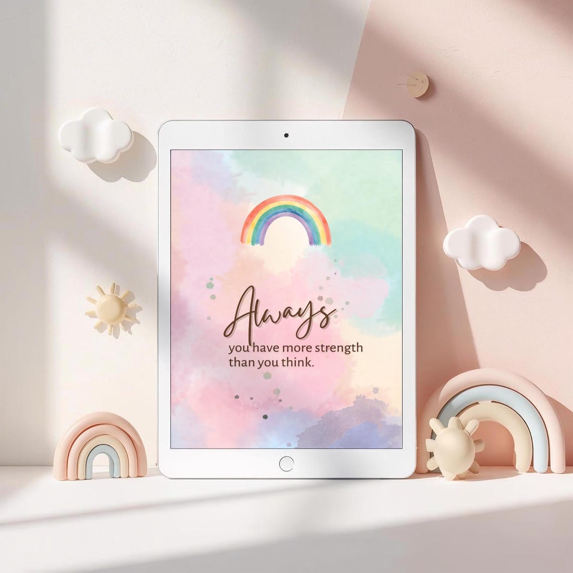 Boho Rainbow Clipart Bundle, 16 Pastel Sky PNG, Watercolor Sun, Clouds ...