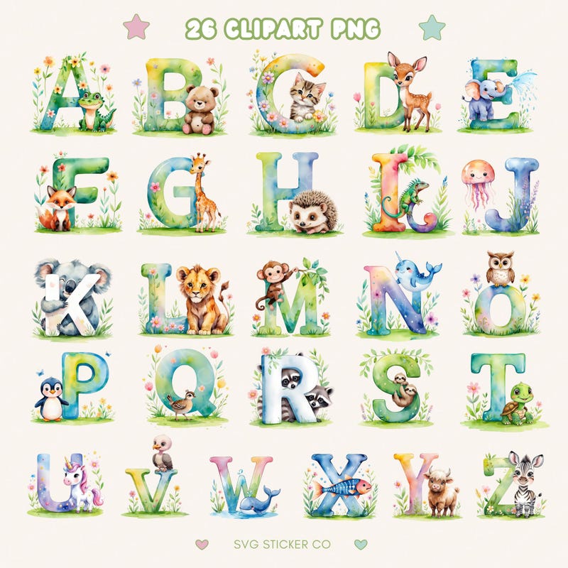 Animal Alphabet Poster - Etsy