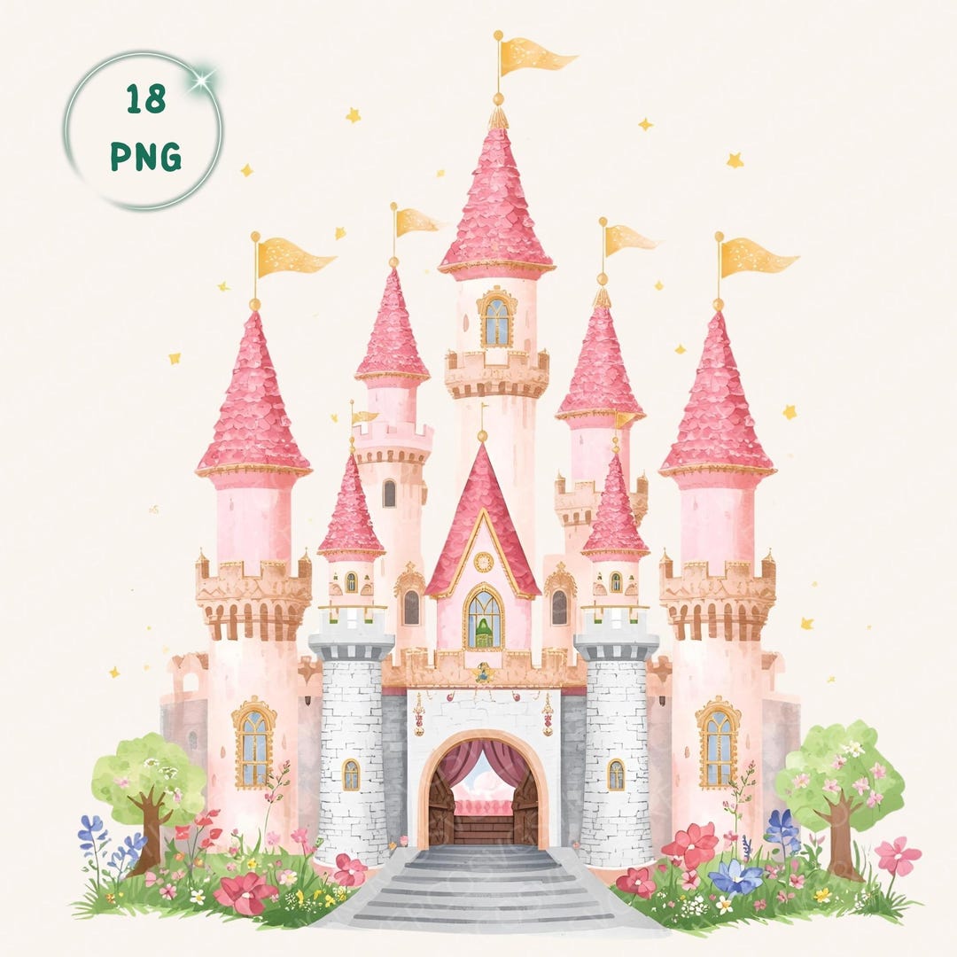 Watercolor Princess and Prince Clipart Bundle, 18 Fairytale PNG for ...