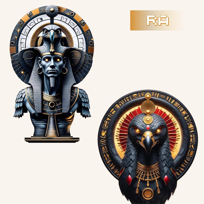 Egyptian God Ra Clipart, 8 Ra Sun God Clipart, Statue Ra God, Mask Ra ...