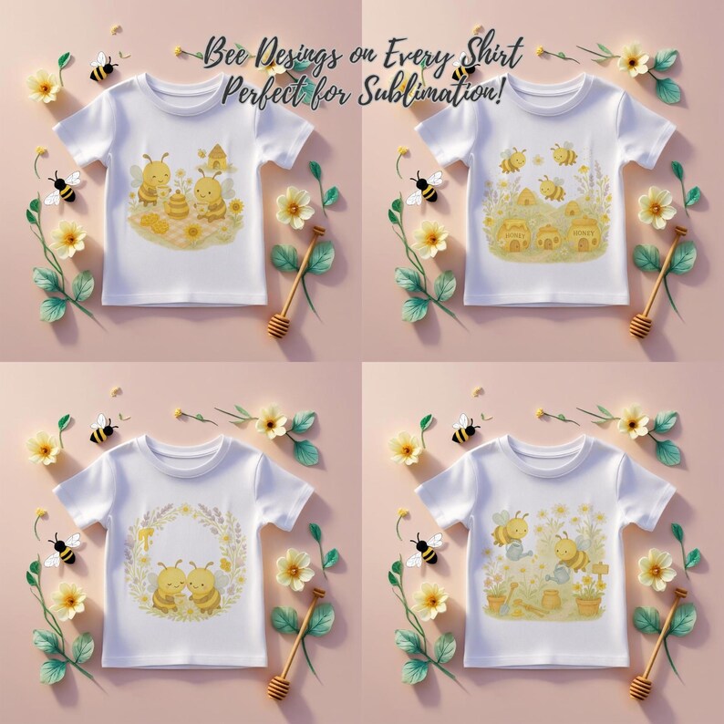 Watercolor Little Bee Clipart Bundle, 55 Cute Bee Designs, Bee and ...