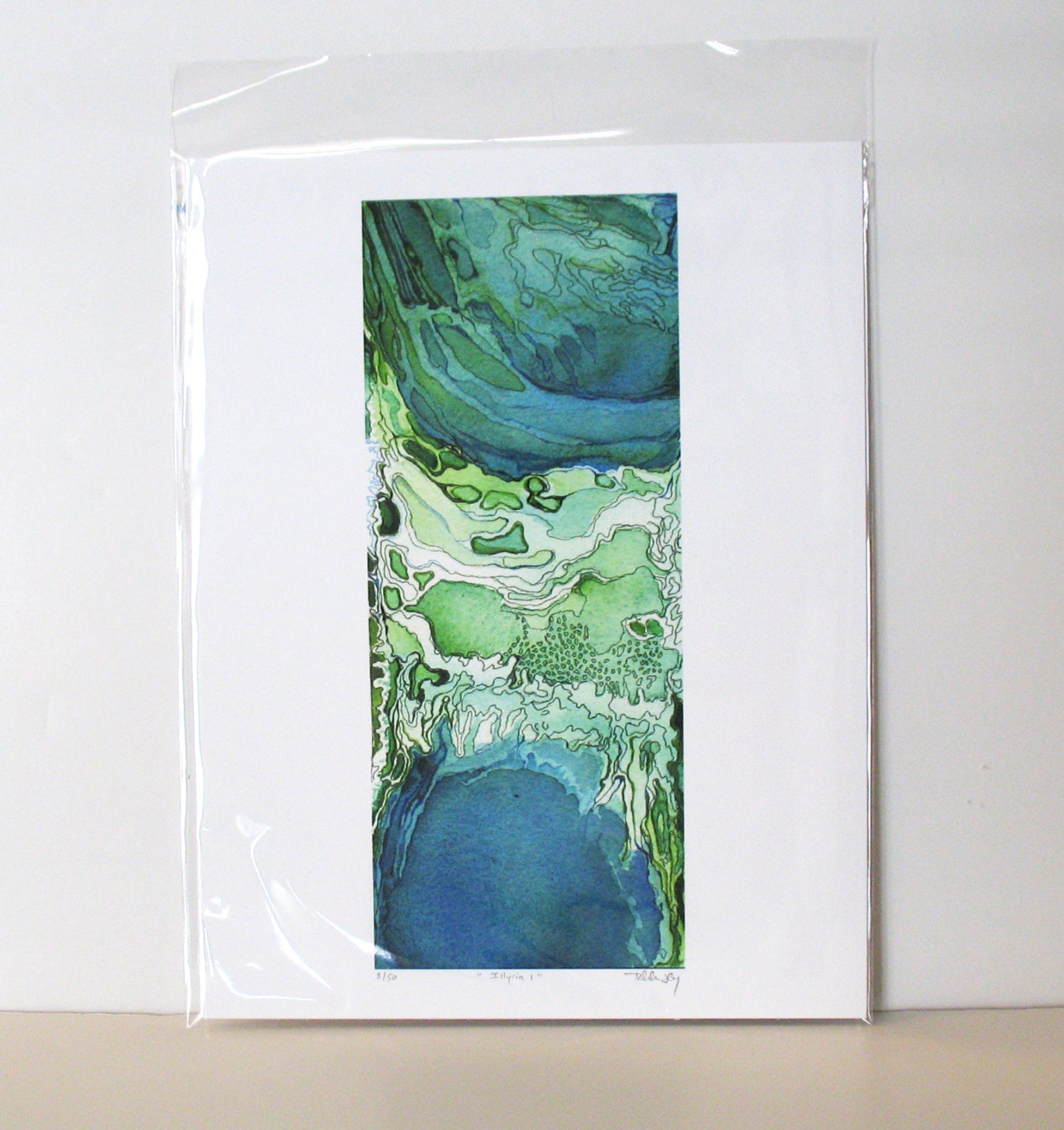 Illyria 1, Small Watercolor, Abstract Art Print, Modern Wall Art, Aqua ...