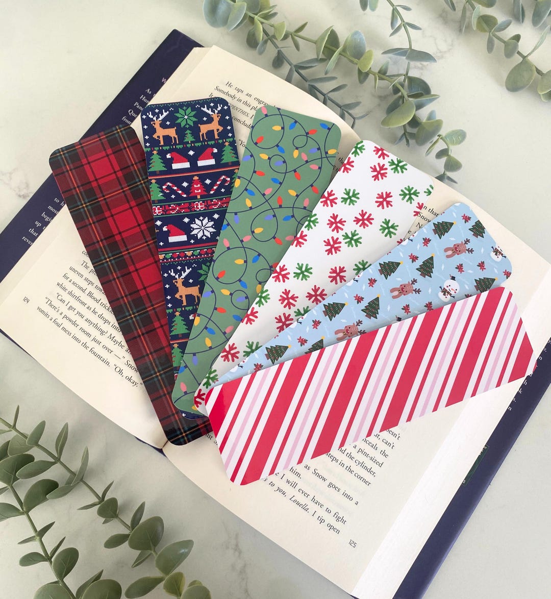 Christmas Bookmark Set - Holiday Bookmarks, Festive Winter Bookmarks ...