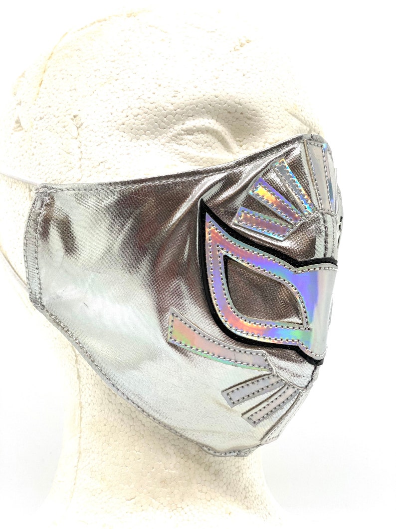 Hand Made Lucha Libre Face Mask Wrestling Luchador Silver | Etsy