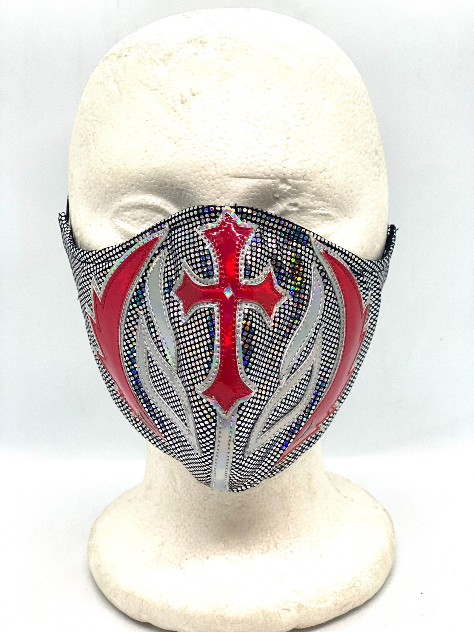 Lucha Libre Face Mask Wrestling Hand Made Luchador Silver | Etsy