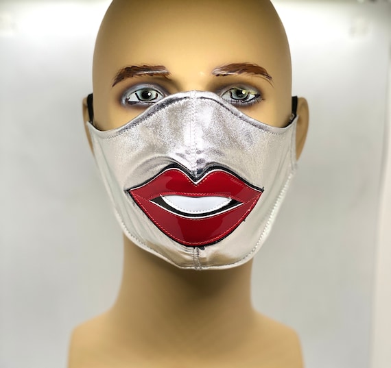 Red Lips Face Mask Hand Made Artisan Rolling Stones | Etsy