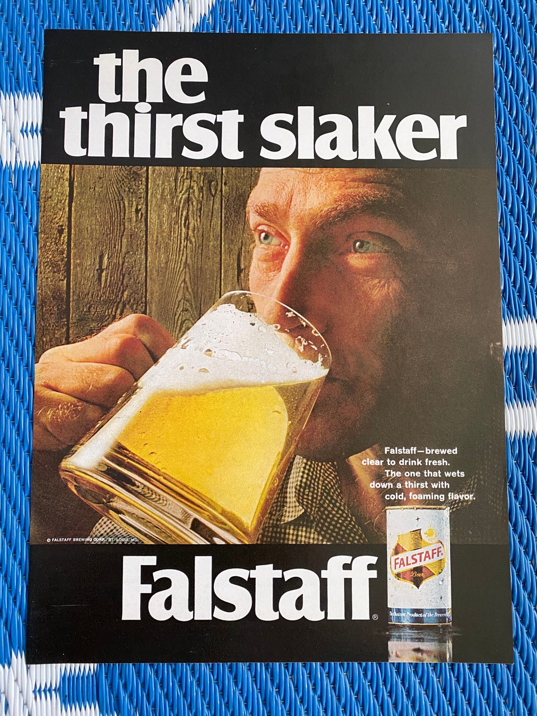 Vintage Falstaff Beer Poster 1970s Advertisement - Etsy