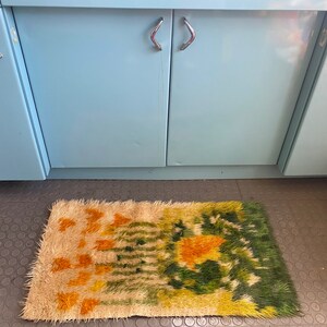 Vintage 1970s Swedish Rya Rug Shag 1970s NIAB Rug Scandinavian Nordic ...