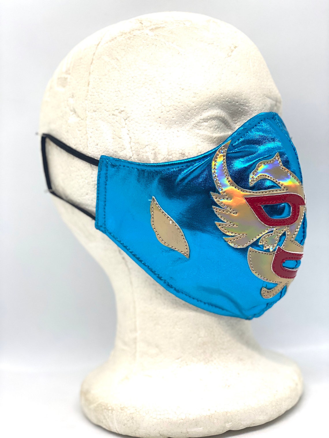 Lucha Libre Face Mask Luchador Hand Made Artisan Blue and Gold | Etsy