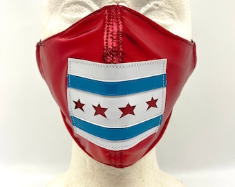 Chicago Flag Fabric Face Mask - Etsy