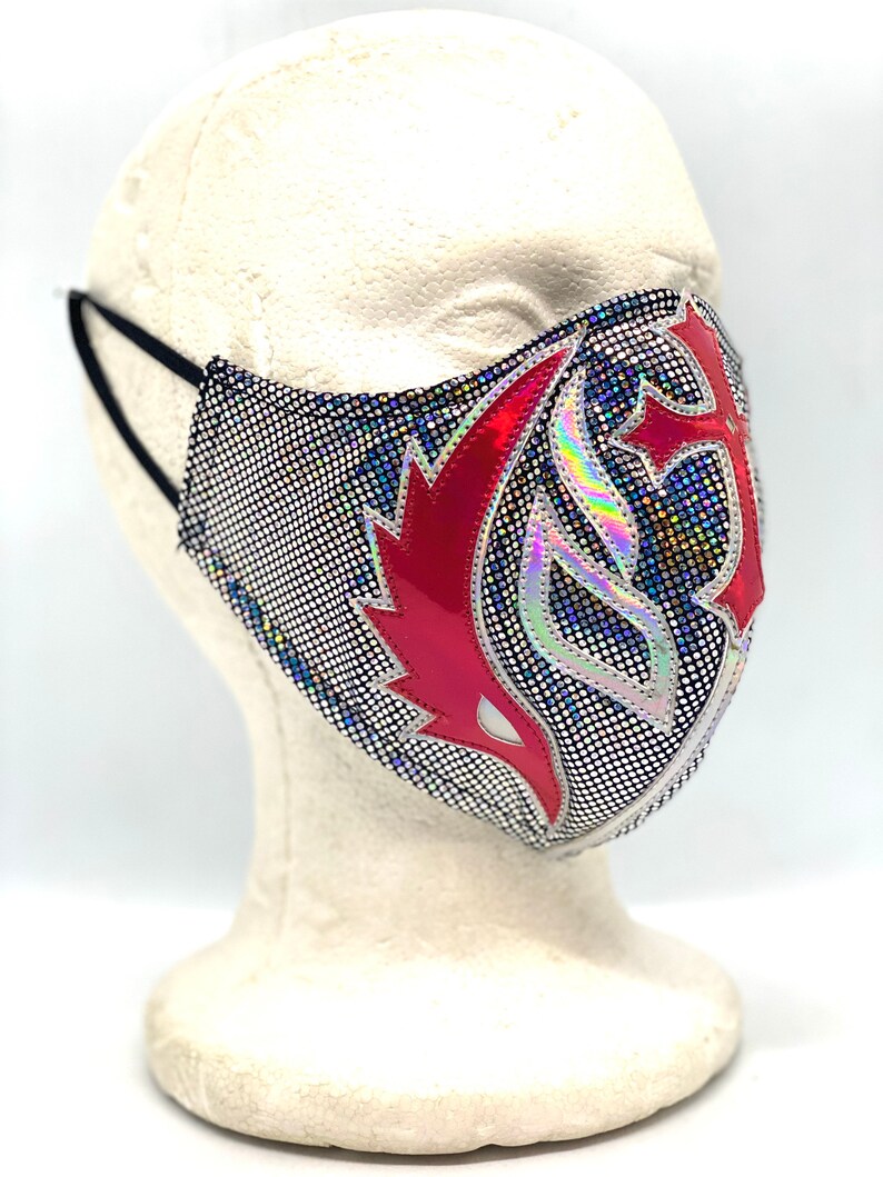 Lucha Libre Face Mask Wrestling Hand Made Luchador Silver | Etsy