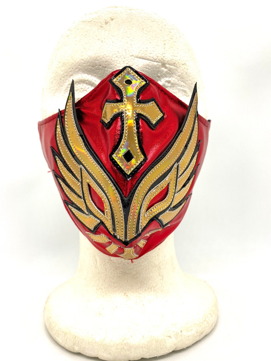 Red and Gold Lucha Libre Face Mask Luchador Wrestling Hand Made Artisan ...