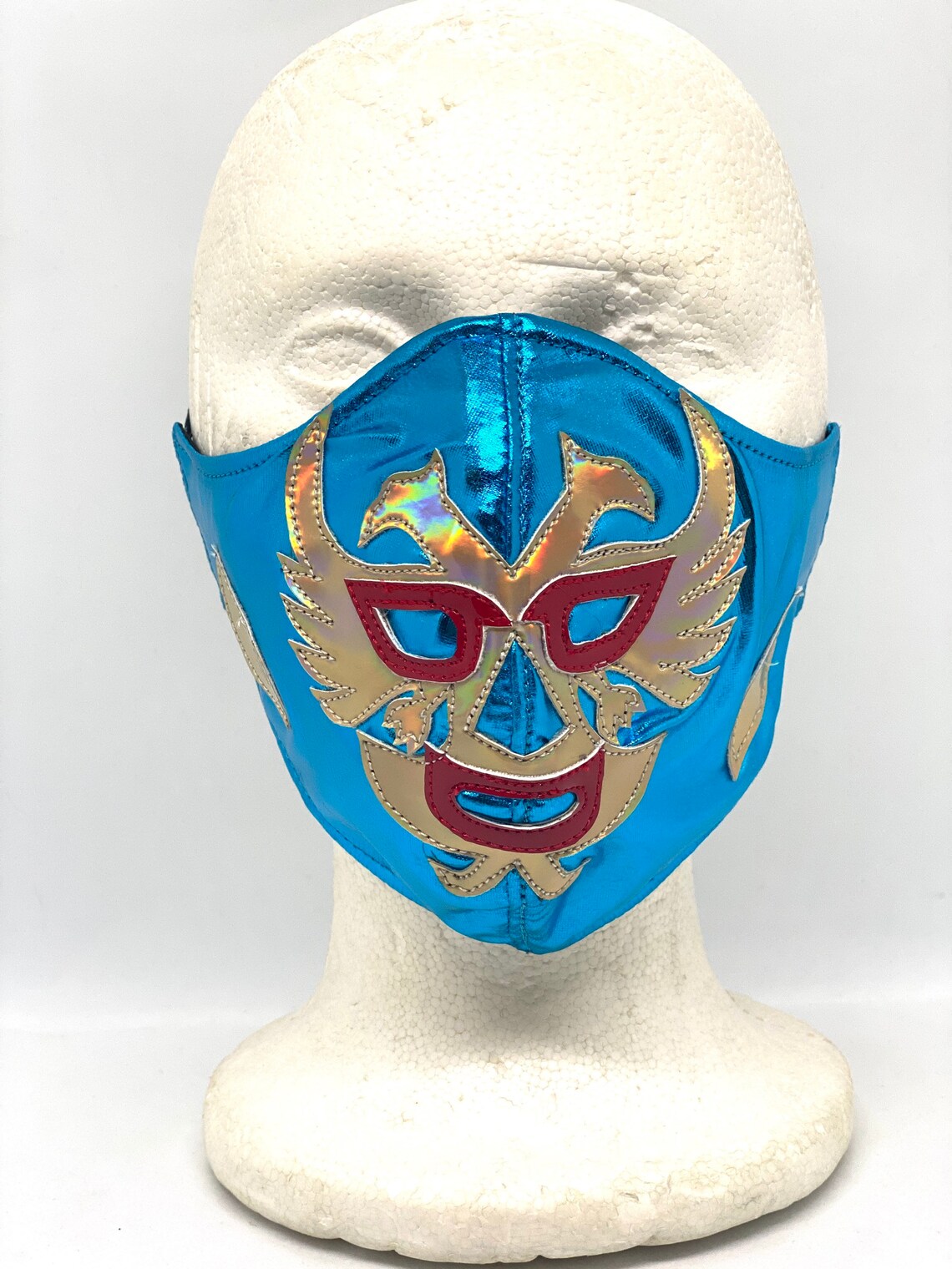 Lucha Libre Face Mask Luchador Hand Made Artisan Blue and Gold | Etsy