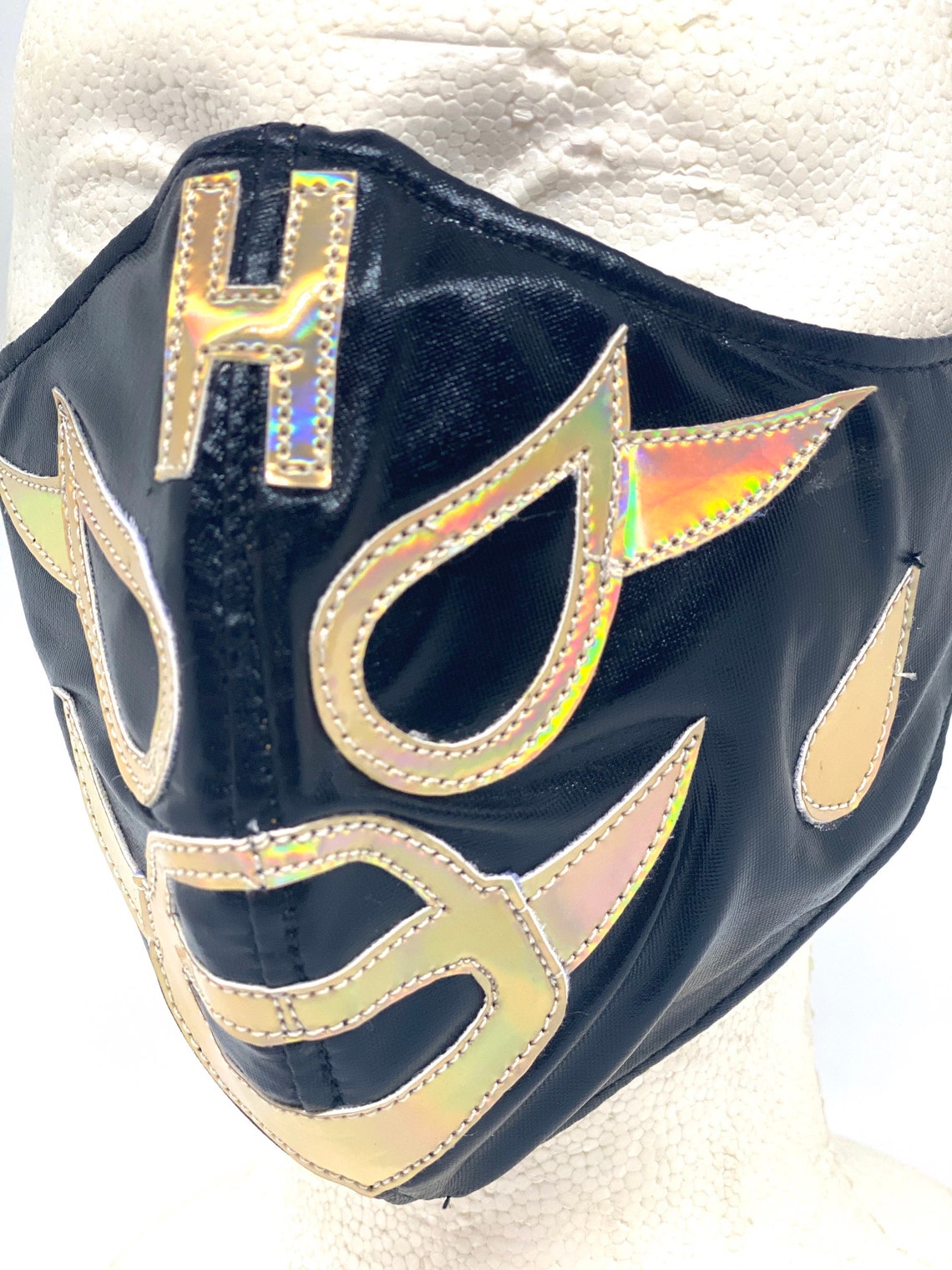 Adult Black and Gold Lucha Libre Face Mask Luchador Cubre Boca - Etsy