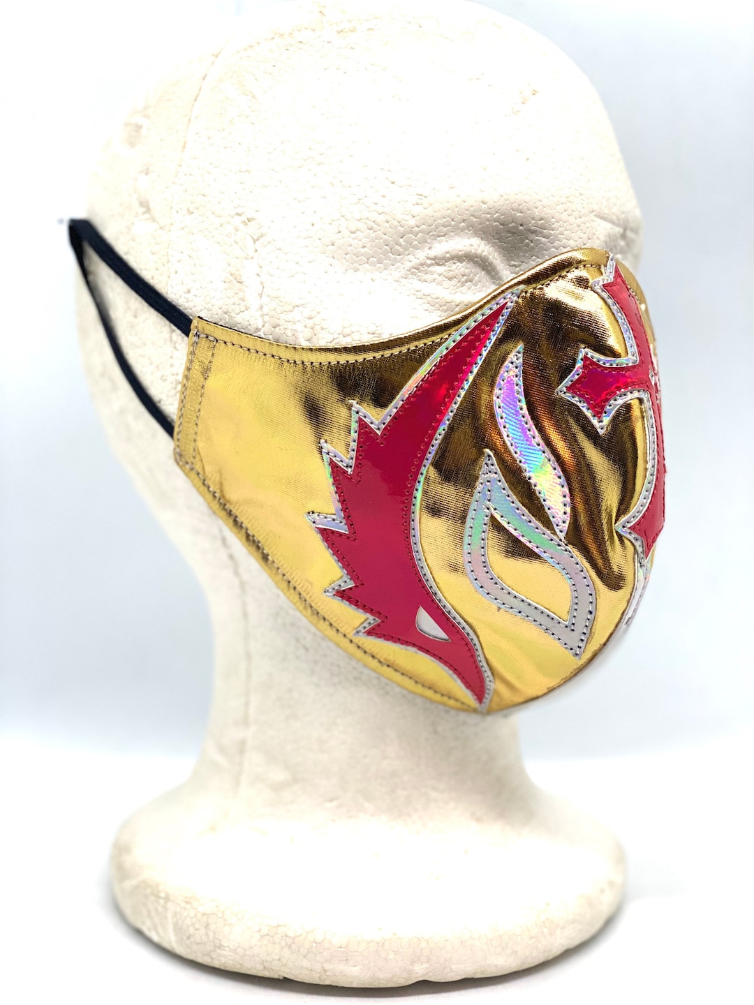 Lucha Libre Face Mask Wrestling Hand Made Luchador Mask Mascara Gold - Etsy