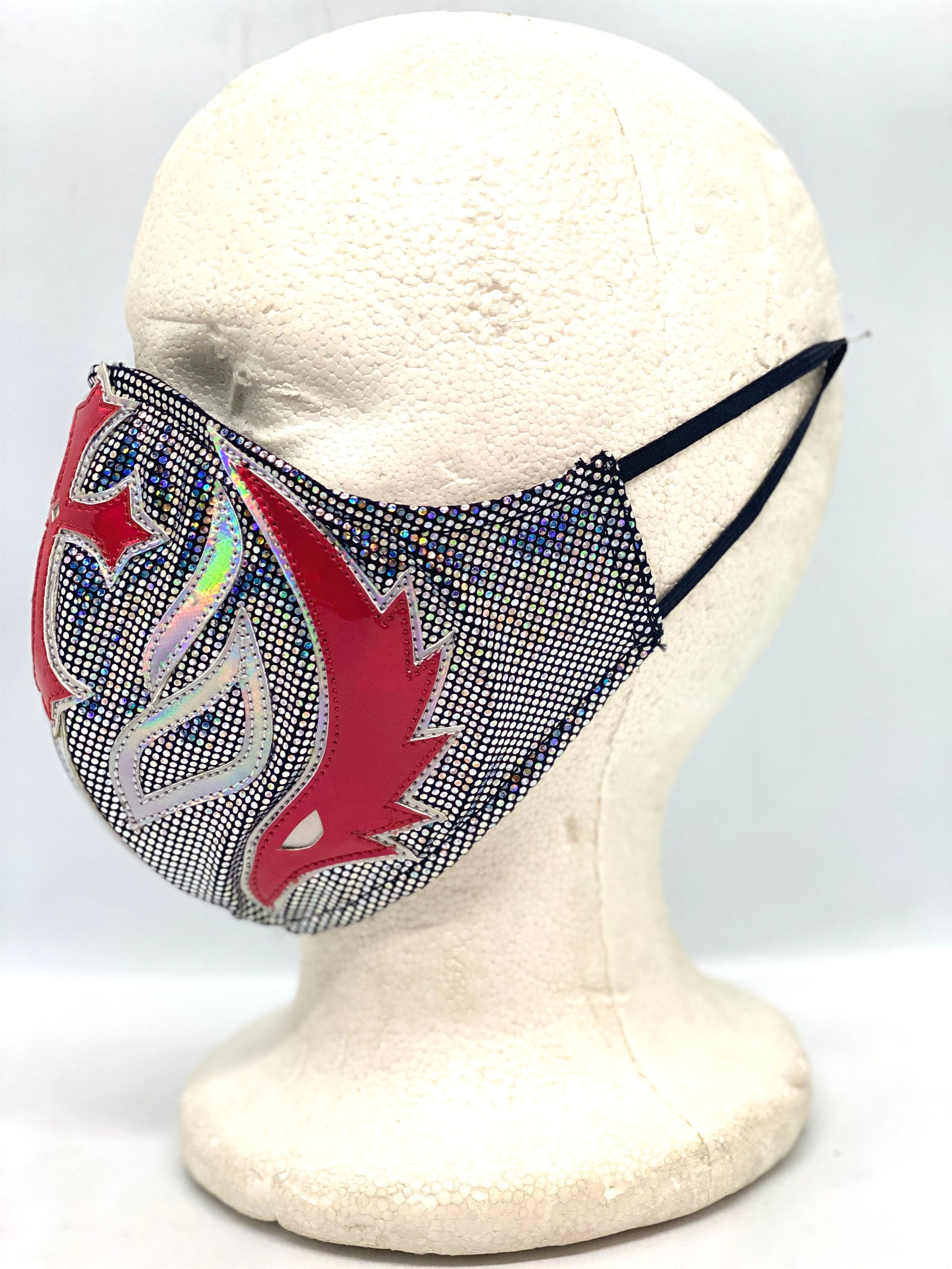 Lucha Libre Face Mask Wrestling Hand Made Luchador Silver | Etsy