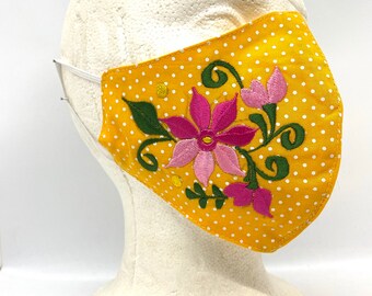 Yellow Polka Dot Mask - Etsy