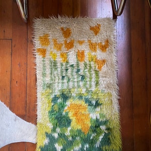 Vintage 1970s Swedish Rya Rug Shag 1970s NIAB Rug Scandinavian Nordic ...