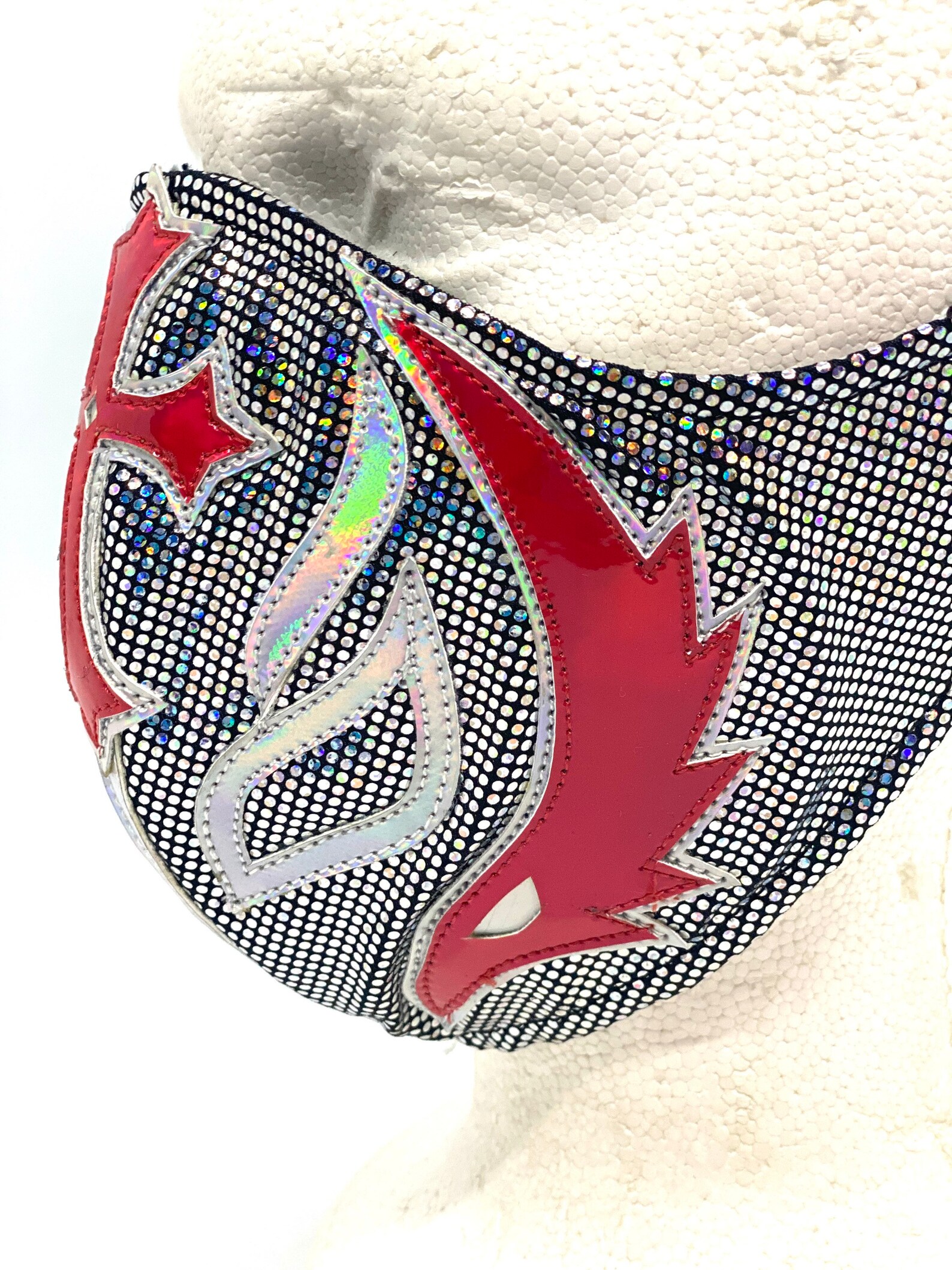 Lucha Libre Face Mask Wrestling Hand Made Luchador Silver | Etsy