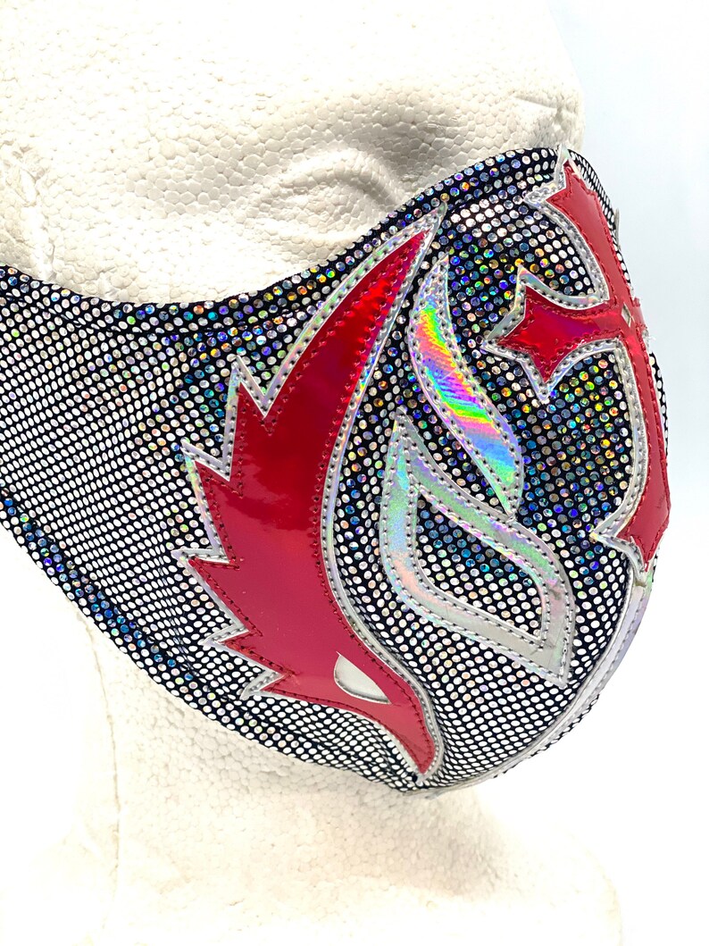 Lucha Libre Face Mask Wrestling Hand Made Luchador Silver | Etsy