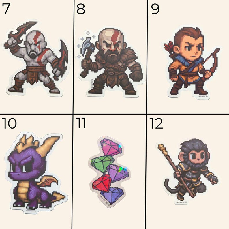 Retro Video Game Sticker Packs | Pixel Decals - Etsy Ireland