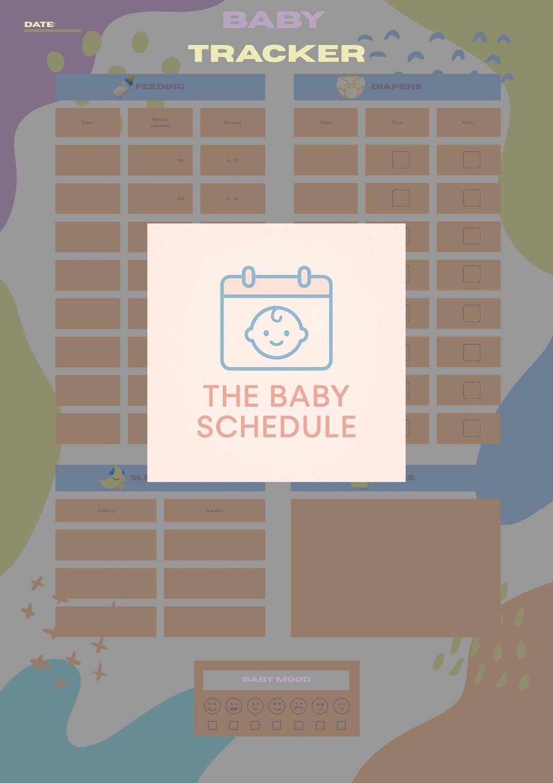 Baby Daily Schedule Template | Canva Baby Tracker | Newborn Routine ...
