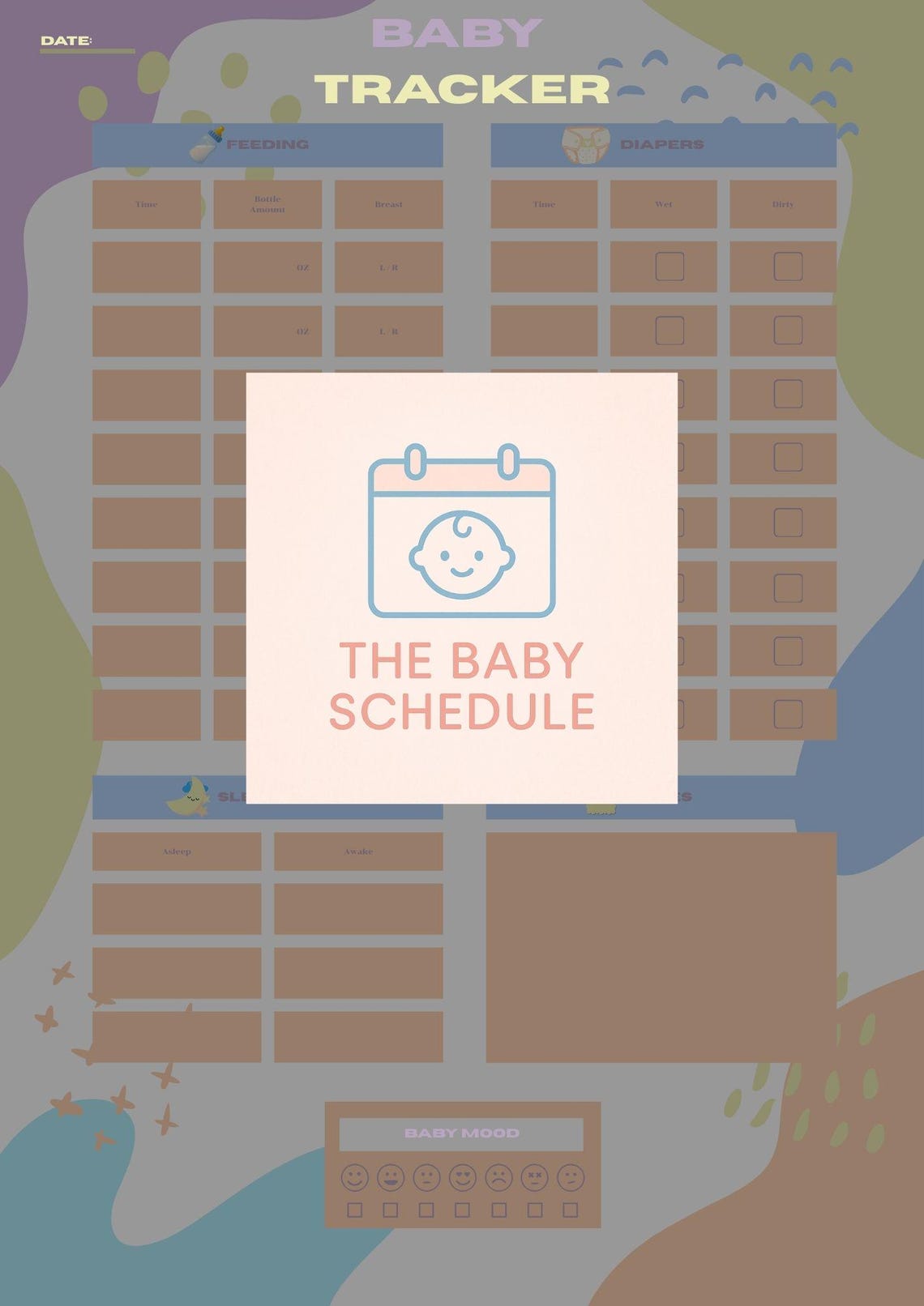 Baby Daily Schedule Template | Canva Baby Tracker | Newborn Routine ...