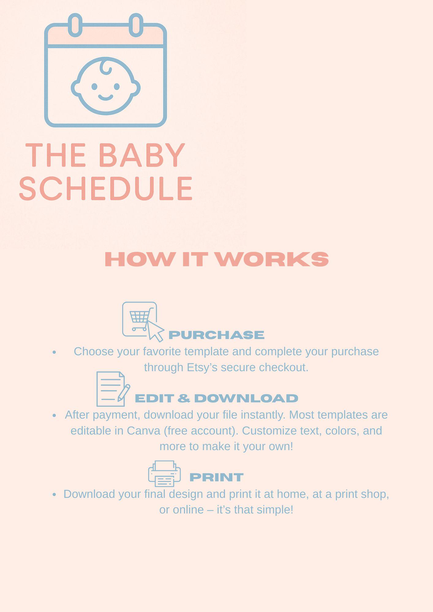 Baby Daily Schedule Template | Canva Baby Tracker | Newborn Routine ...