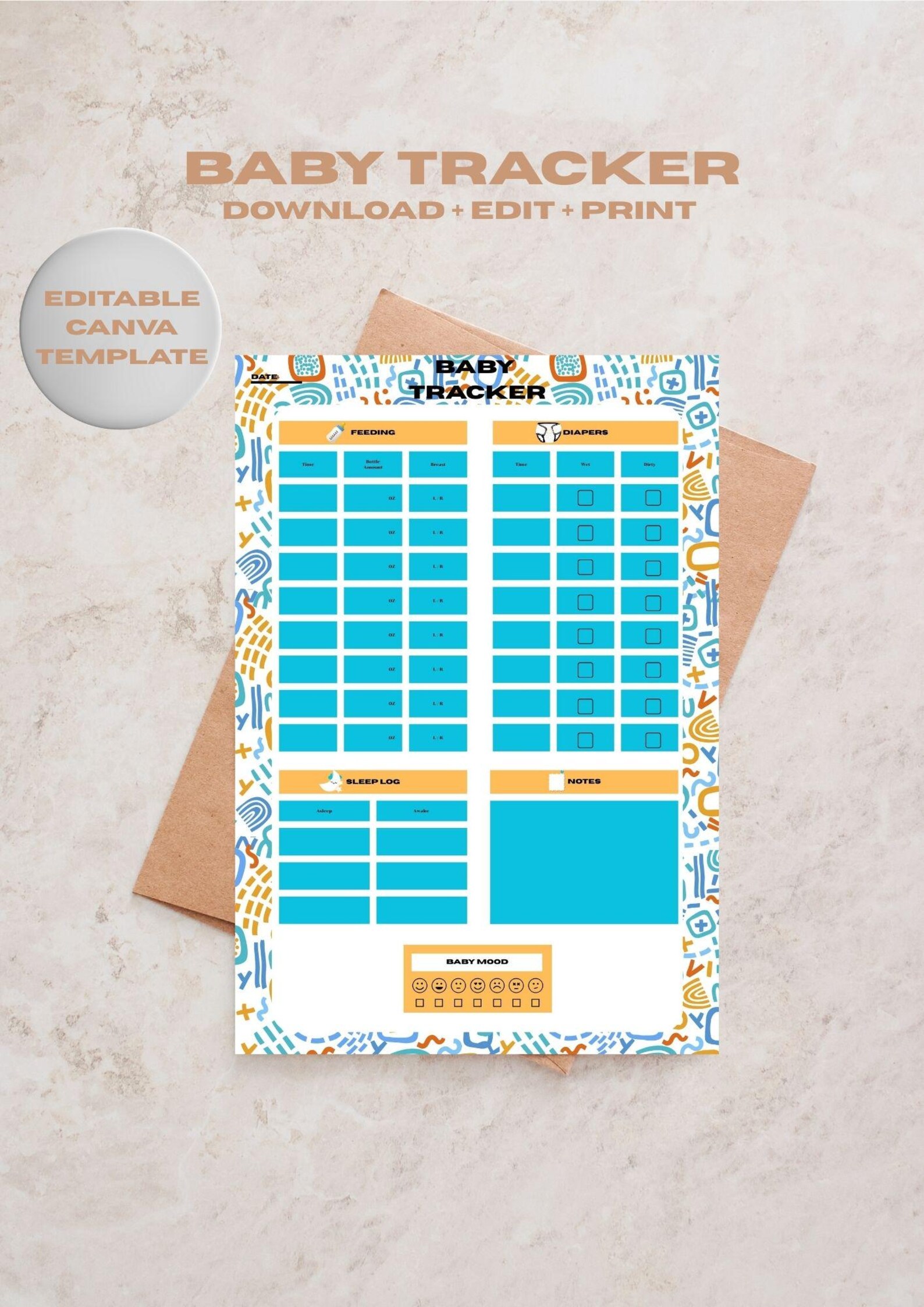 Baby Daily Schedule Template | Canva Baby Tracker | Newborn Routine ...