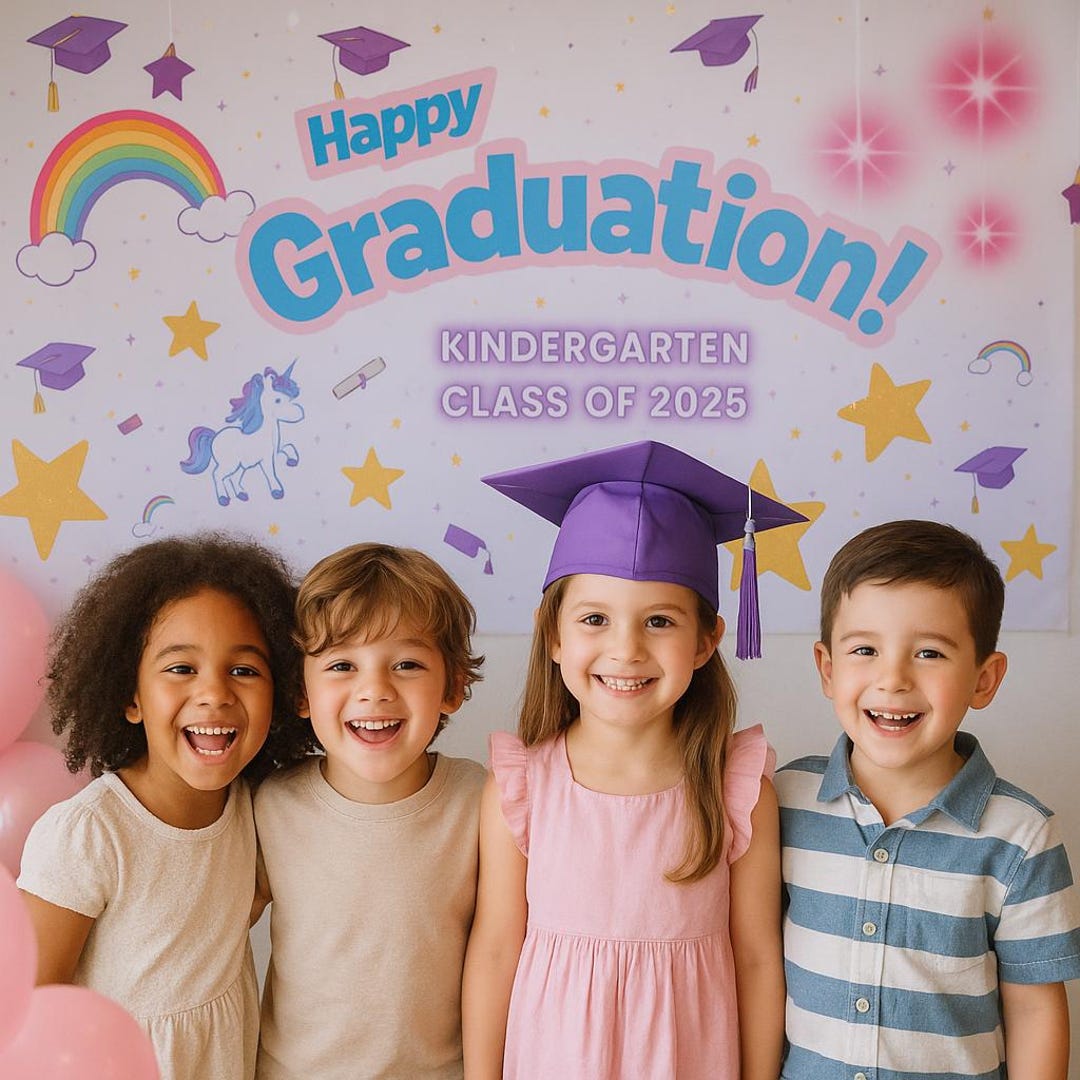Kindergarten Graduation Banner | Happy Graduation Unicorn | Kinder ...