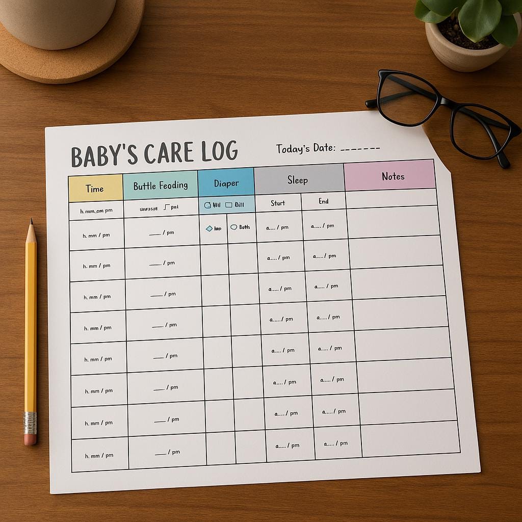 Baby's Care Log | Baby Schedule Tracker | Baby Nap and Feeding for ...