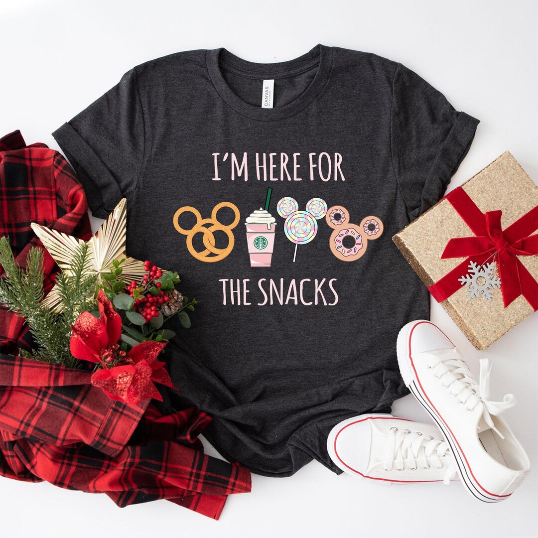 I'm Here for the Snacks, Cute Food Lover Tee, Family Shirt, Disney Food ...