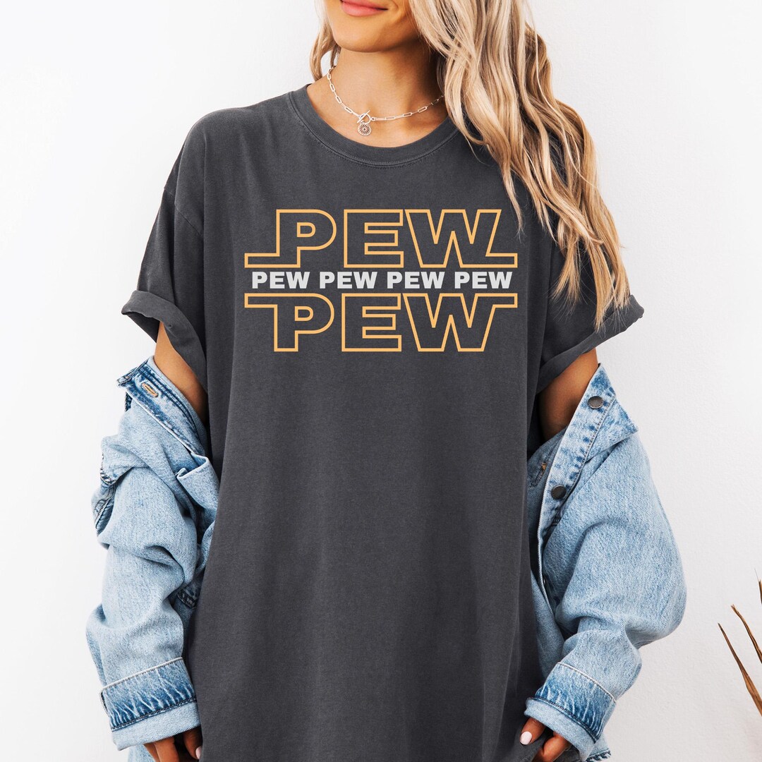 Comfort Colors PEW PEW Shirt, Funny Sci Fi Tee, Space Battle Parody ...