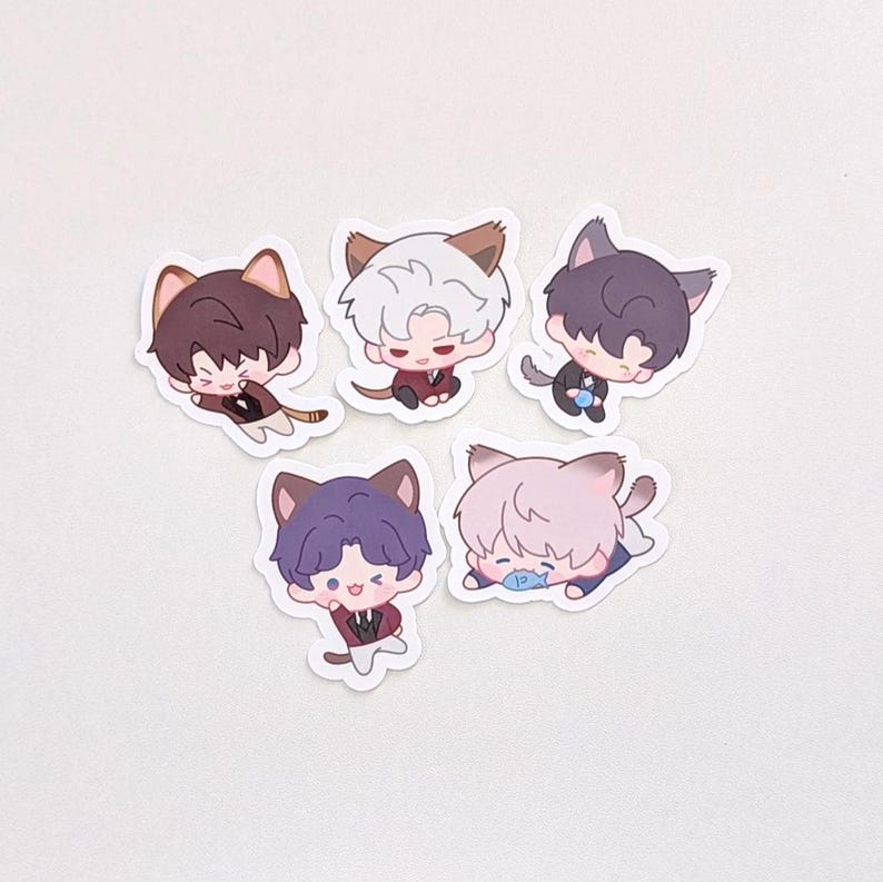 LADS Chibi Kitty Vinyl Sticker Set: Love and Deepspace - Etsy