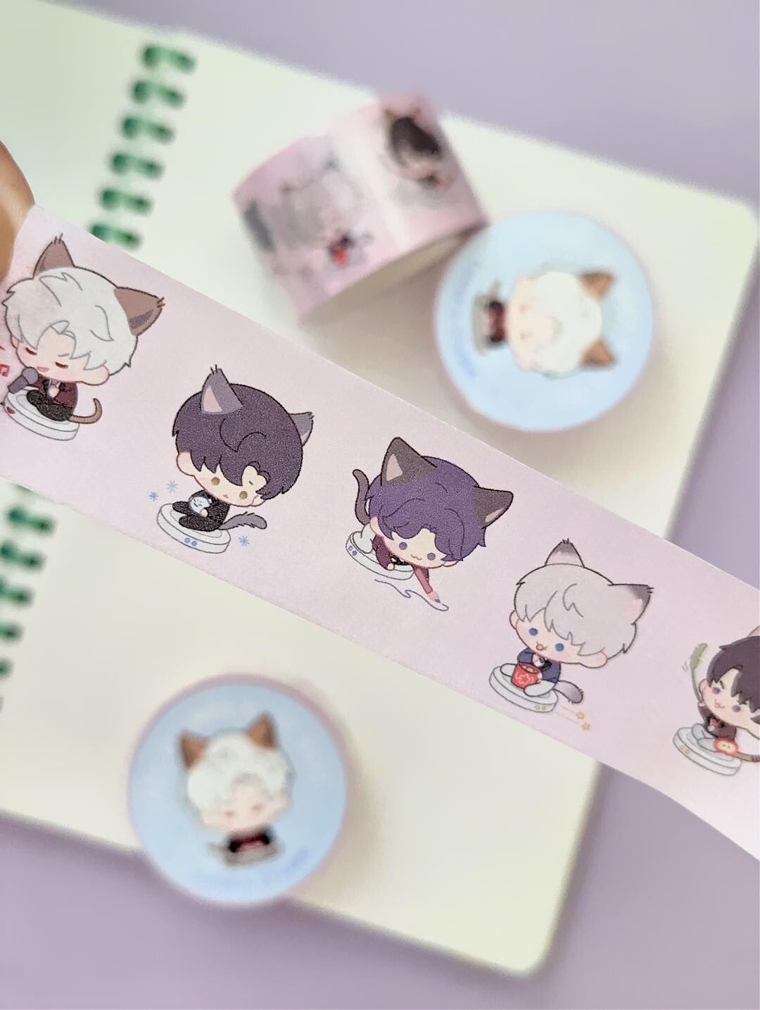 LADS Chibi Kitty Roomba Parade Washi Tape: Love and Deepspace Merch - Etsy