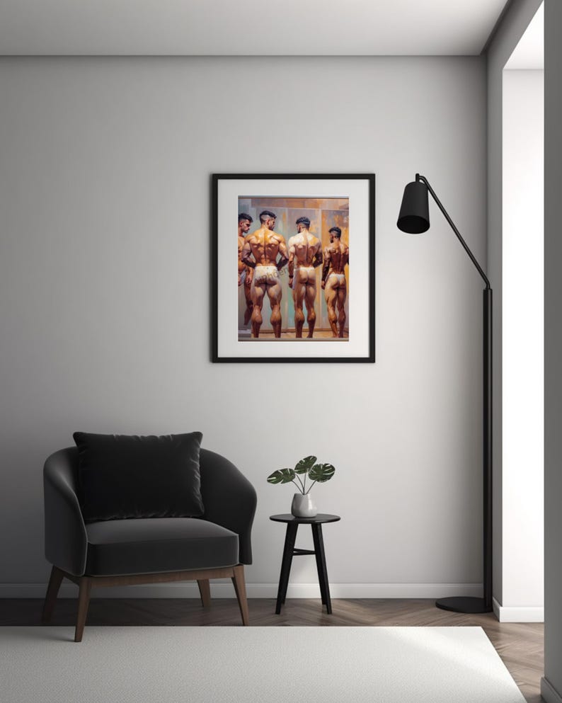 Abstract Bodybuilder Art Print: Male Physique, Gym Decor (digital ...