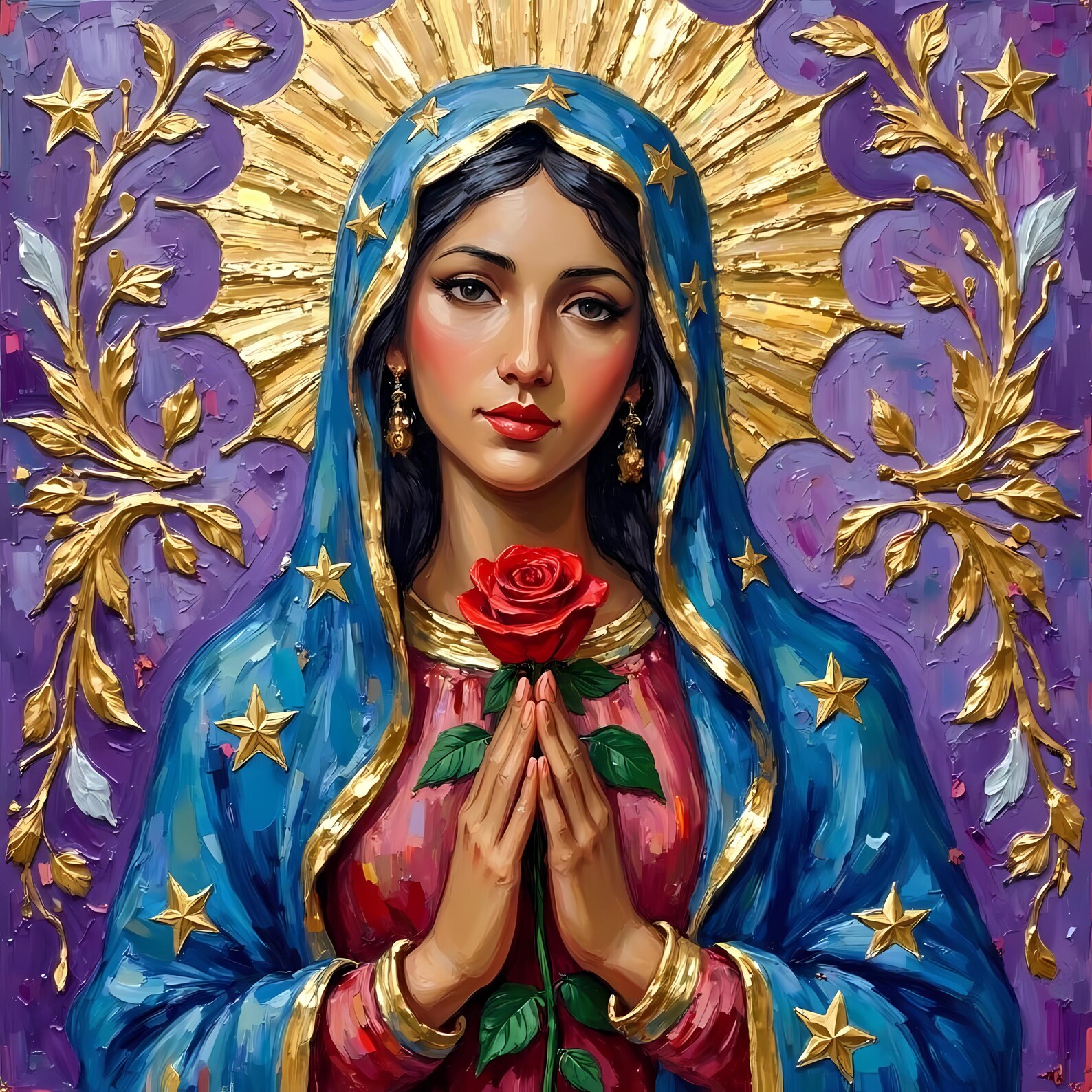 Virgin Mary Art Print: Religious Icon, Catholic Wall Decor - Etsy