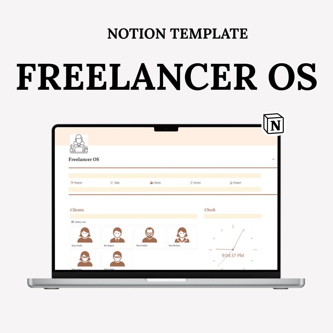Freelancer Notion Template, Client Tracker & Business Planner, Project ...