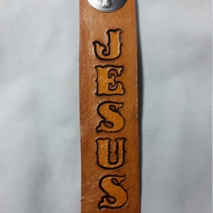 Leather Bookmark Jesus With Cross Christian Theme - Etsy