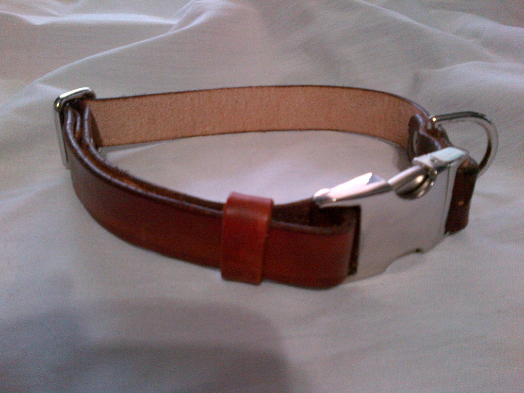 Adjustable Leather Dog Collar With Side Release Buckle - Etsy