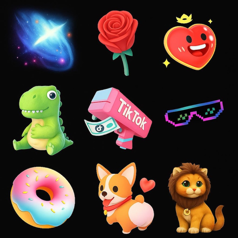 Emojis de regalo de TikTok como stickers digitales: descarga ...