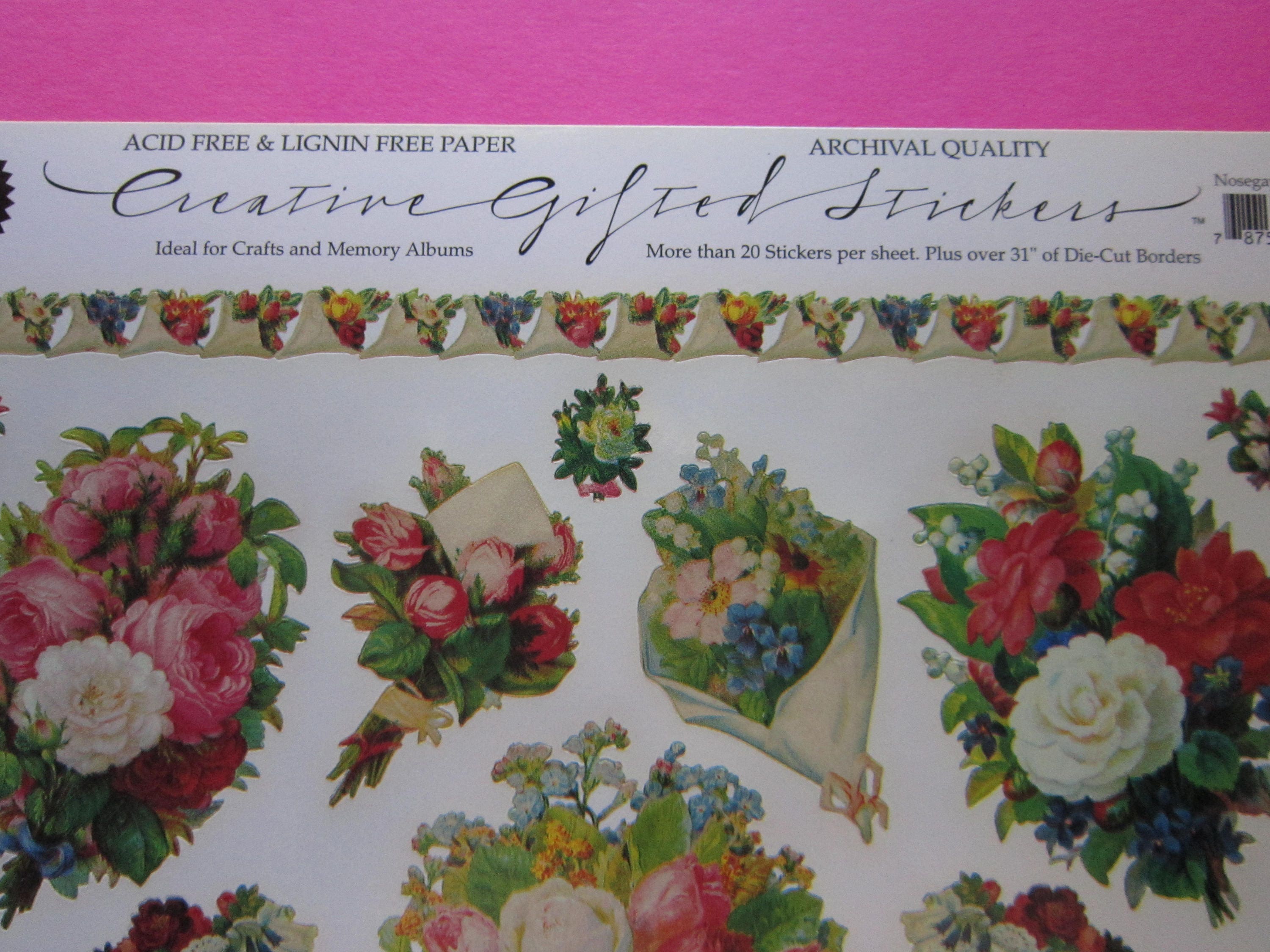 Victorian Flower Stickers Possible Valentine 1996 Vintage by | Etsy