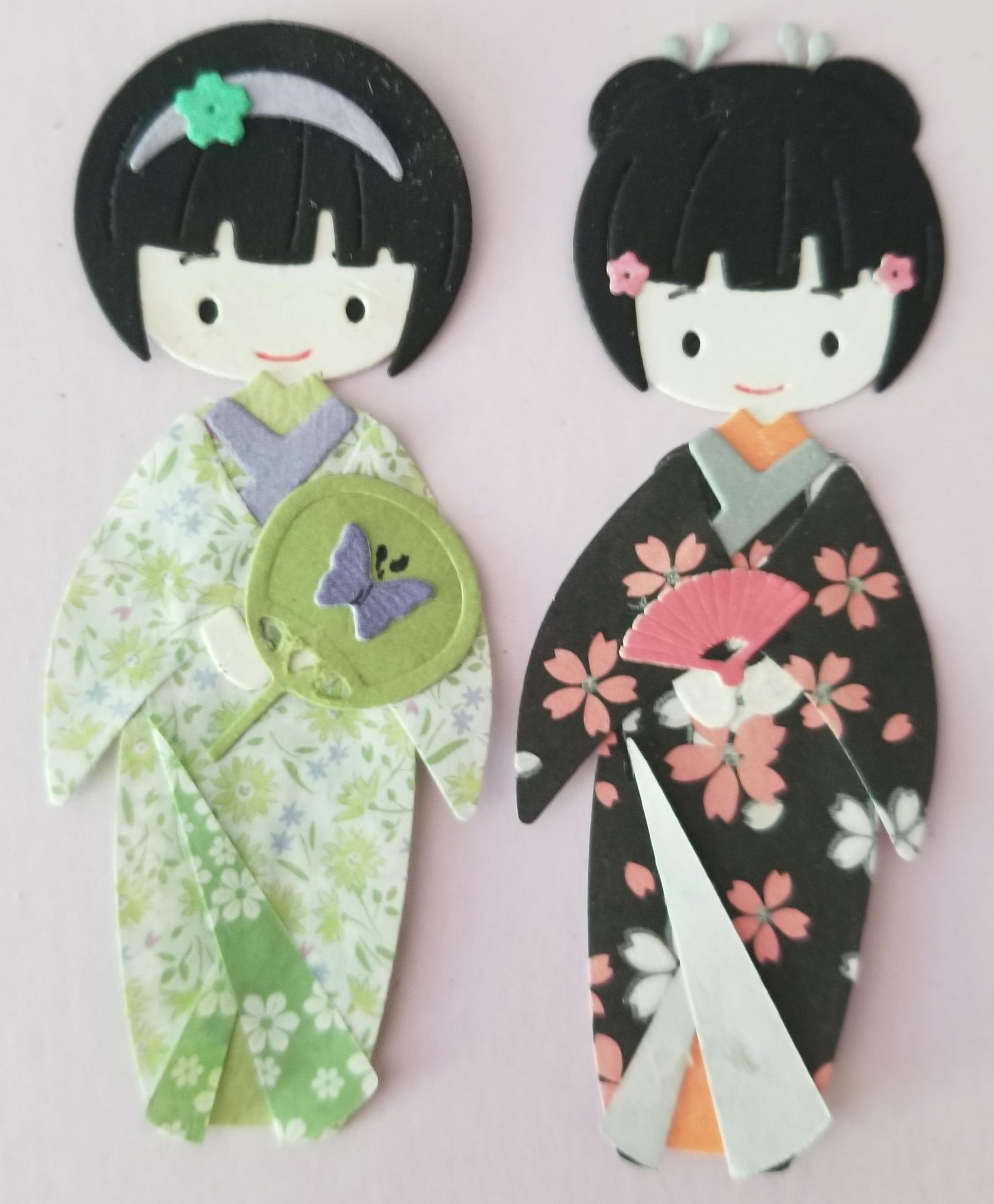 Japanese, Chinese Paper Dolls, 4 Die Cut Geisha Girls, Yuzen, Origami ...