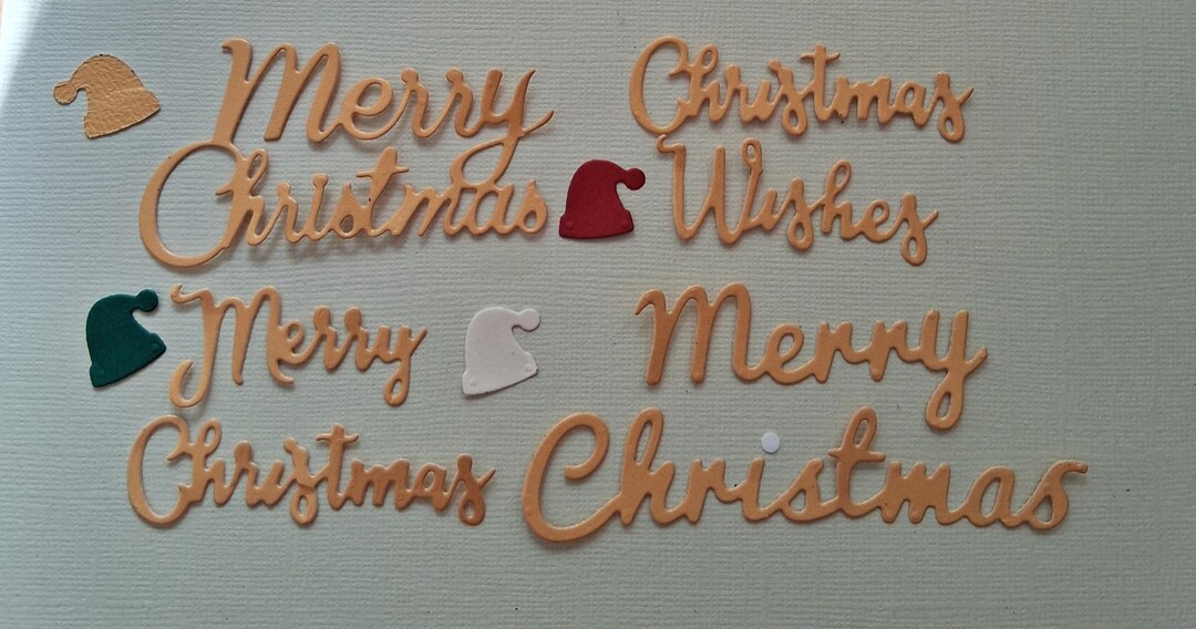Merry Christmas Words, Cursive Letters, 3 Different Paper Die Cuts ...